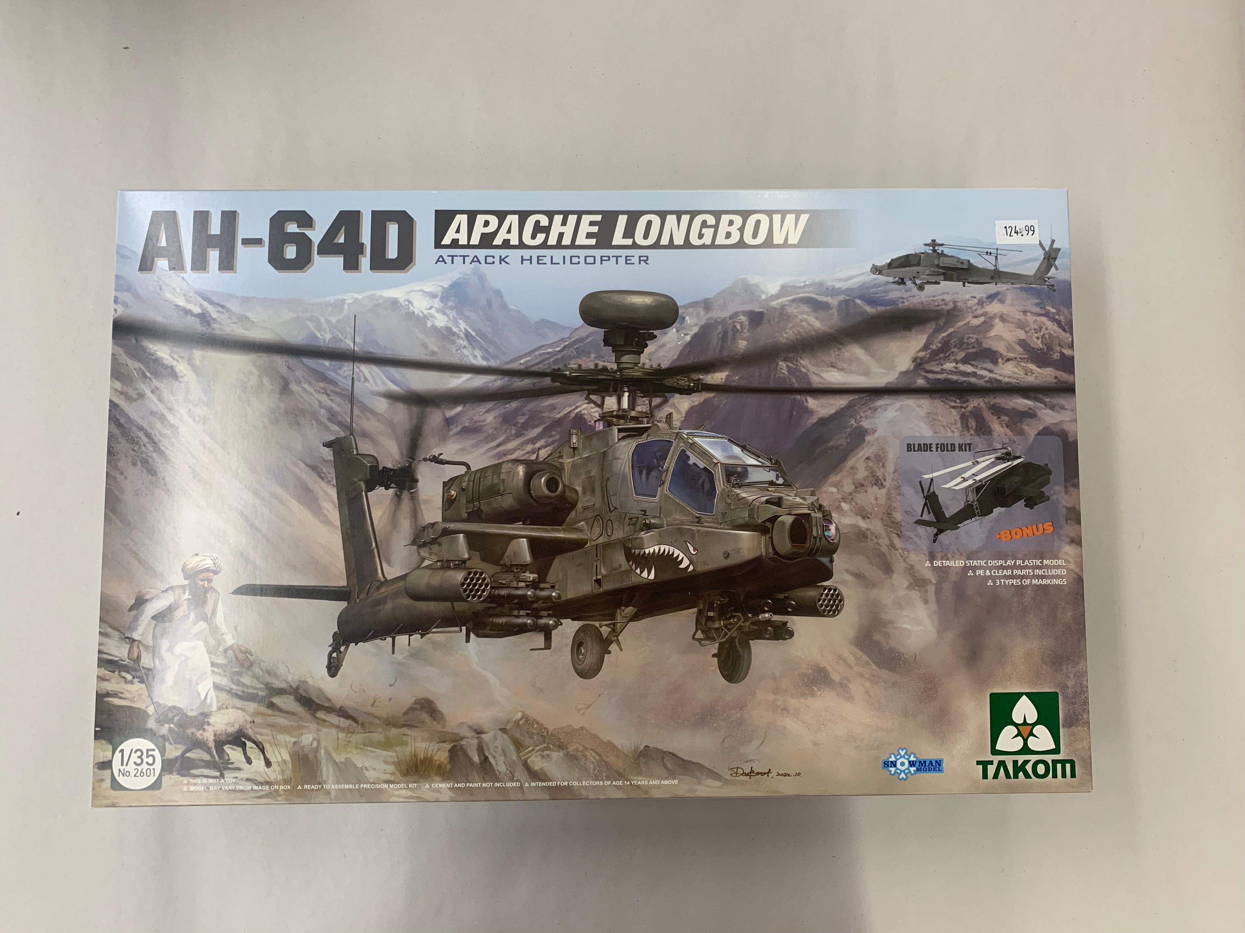 Takom 1/35 AH-64D Apache Longbow Attack Helicopter Model Kit 2601 ...