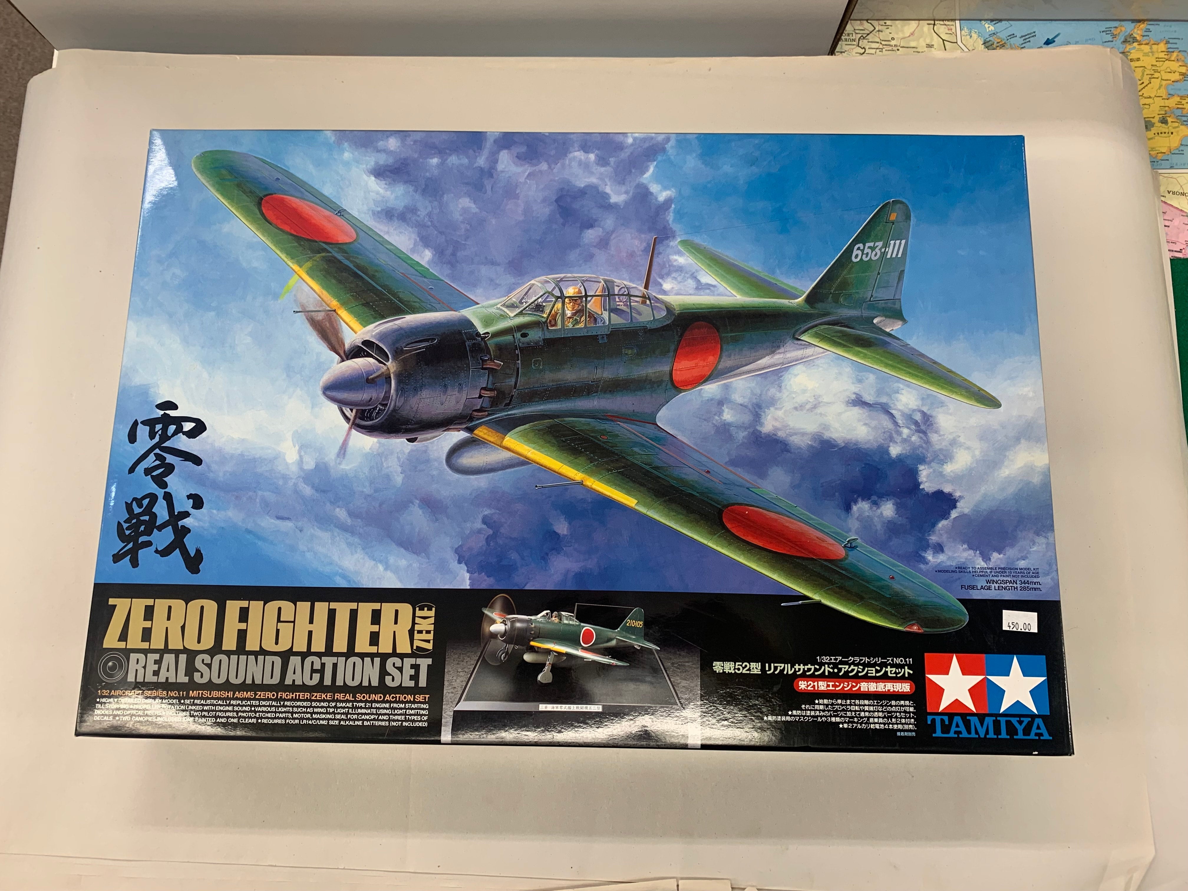 Tamiya 1/32 Zero Fighter Zeke Real Sound Action Set Model Kit 60311 ...
