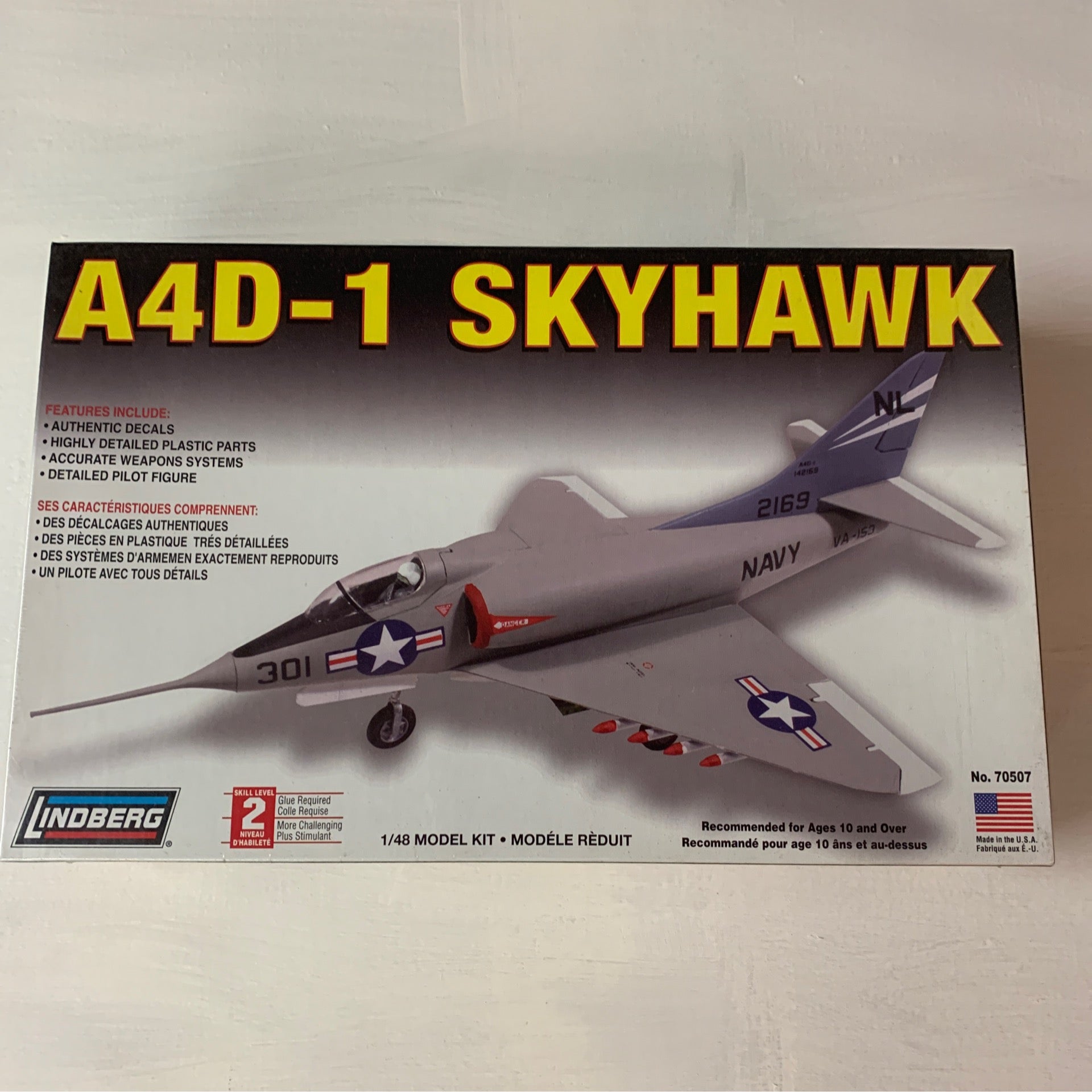 Lindberg 1/48 A4D-1 SkyHawk plane model kit 70507 | Frontline Model Kits & Hobbies