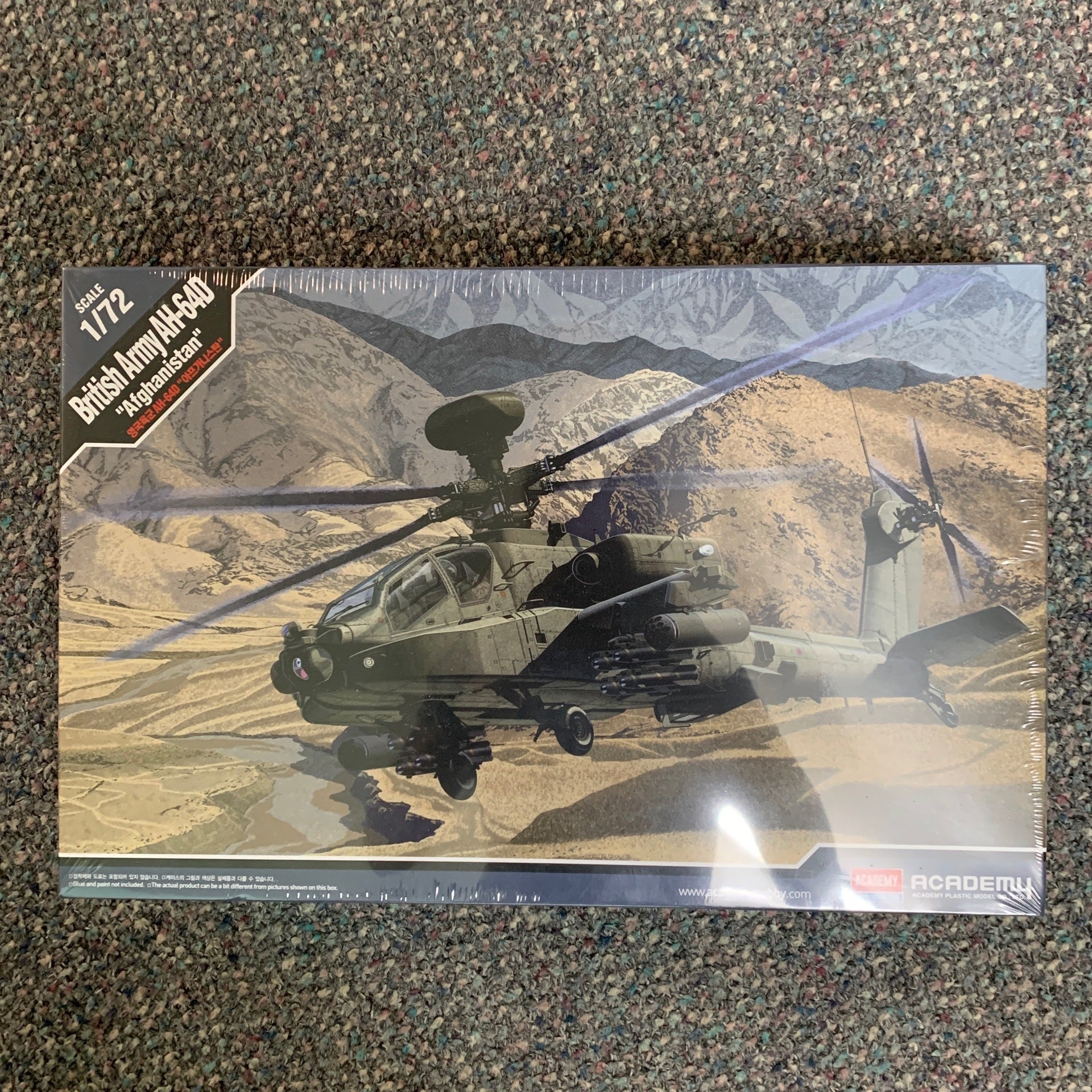 Academy 1/72 British Army AH-64D Afghanistan helicopter model kit 12537 ...